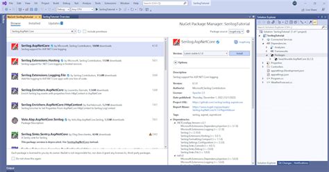 how to implement serilog in asp core web api