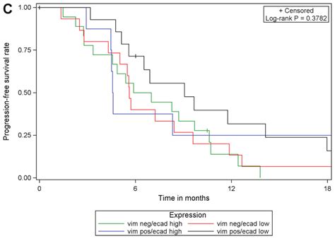 Progression Free Survival With Respect To E Cadherinvimentin