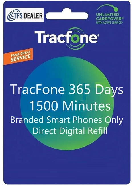 Tracfone 1 Year 365 Days 1500 Minutes For Active Branded Smart Phones Ebay