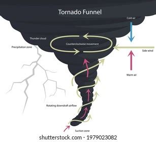Vector Illustration Tornado Formation Tornado Structure Stock Vector