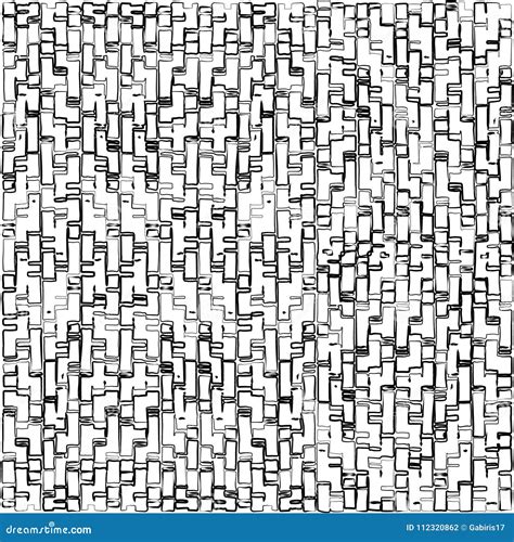 Flat Marker Edges Generated Monochrome Pattern Outlined In Black Stock