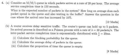 Solved A Consider An Mm1 Queue In Which Packets Arrive