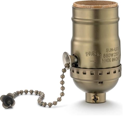 Twin Pull Chain Lamp Socket Holder ANTIQUE FANCY CAST IRON LAMP BASE