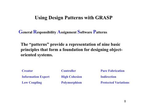 Pdf Using Design Patterns With Grasp General Jin3132lecturesdp 13