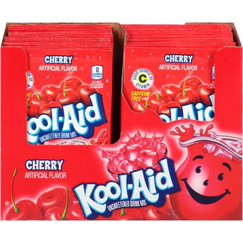 Kool Aid Unsweetened Cherry Powdered Soft Drink 0 13 Oz Envelope Ad Cherry Ad Powdered