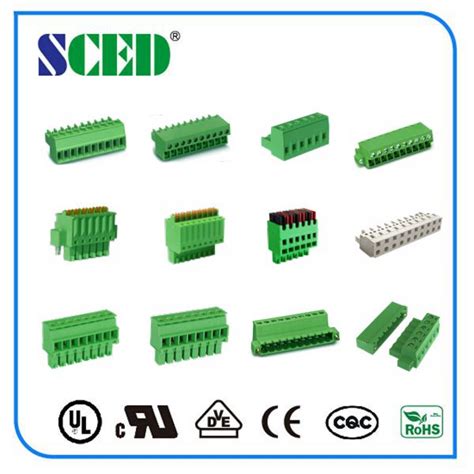 Female Type PCB Plug In Terminal Block 3 81mm 5 08mm Pluggable Green Connector