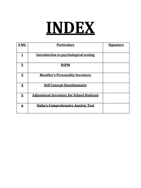 Index For Practicals Pdf