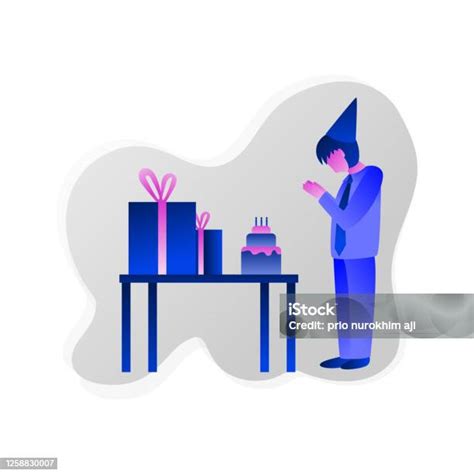 생일 축하 플랫 일러스트 방문 페이지 Ui 웹 사이트 모바일 앱 에디토리얼 포스터 전단지 기사 및 배너에 적합합니다 감정에 대한 스톡 벡터 아트 및 기타 이미지 Istock