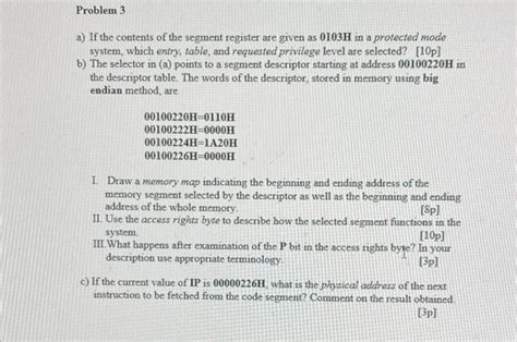 A If The Contents Of The Segment Register Are Given