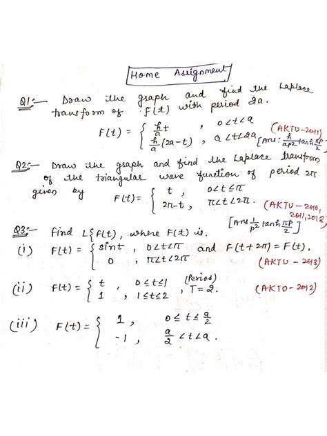 periodic and unit step function btech pdf