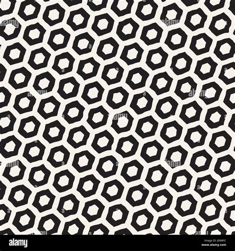 Seamless Black And White Pattern With Hexagon Lattice Creative
