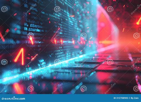 Digital Representation Of A Firewall With A Glowing Blue Barrier