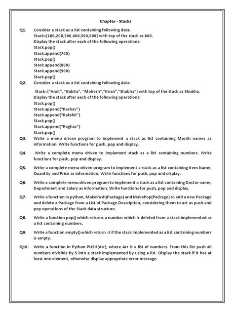 Chapter Stack Assignment Pdf Teaching Methods And Materials Computers