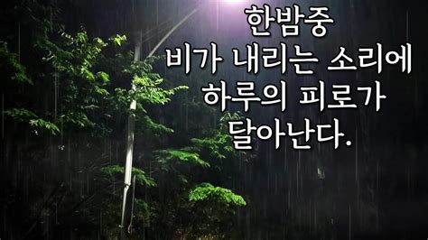한밤중 비가 내리는 소리에 하루의 피로가 날아간다 Youtube