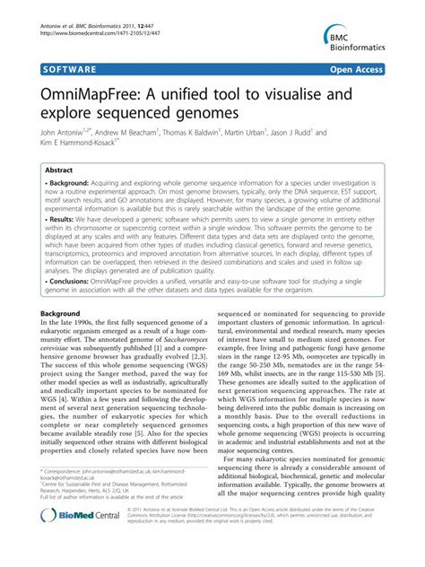 pdf omnimapfree a unified tool to visualise and explore sequenced