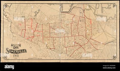 Map Of The City Of Somerville 1907 Election Districts Massachusetts