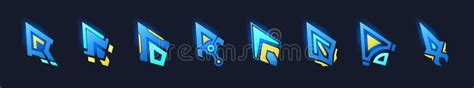 Set Of Game Cursors Or Pointer Icons Click Arrows Stock Vector Illustration Of Design Symbol