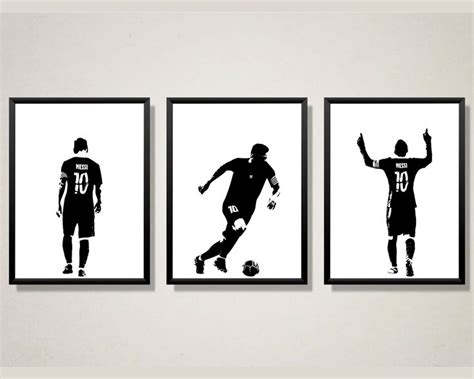 Printable Lionel Messi Black And White Posters Bundle Set Of 3 Prints