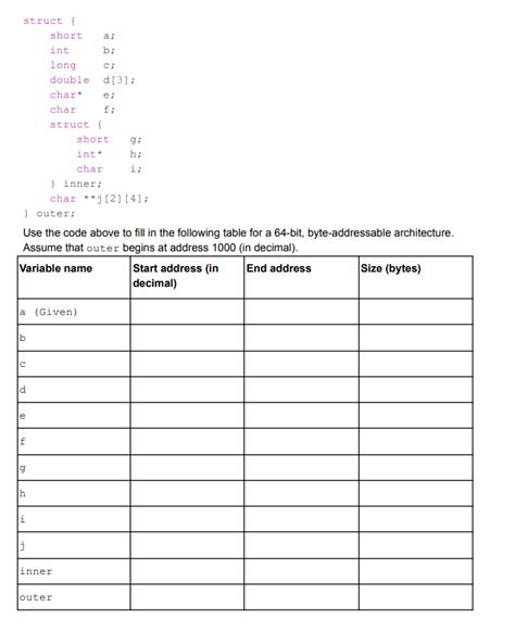 Solved F Struct Short A Int B Long C Double D 3
