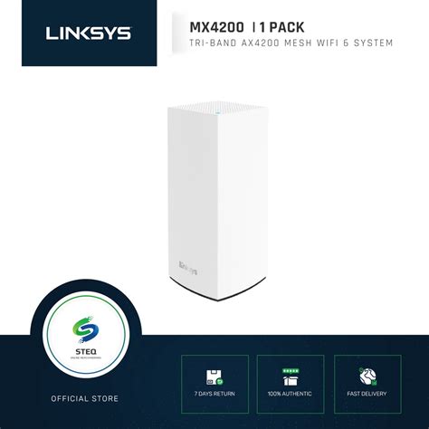 Steq Linksys Velop Mx4200 Whole Home Mesh Wifi 6 System 1 Pack Ax4200 New Shopee Philippines