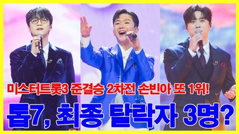 미스터트롯3 준결승 2차전 손빈아 또 1위 톱7 최종 탈락자 3명 가사 실수 춘길 턱걸이 다음주 결승전 파이널 생방송 충격 결과 예고 Youtube