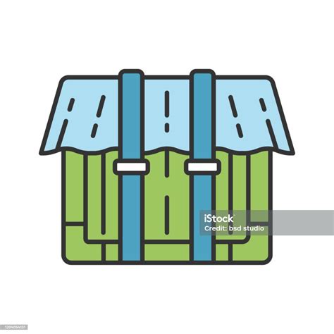 게임 패키지 색상 아이콘입니다 컴퓨터 게임 상자 소포 컨테이너 플레이어 인벤토리 장비 아이템 보관소 개체 저장 및 배달 격리 벡터 일러스트레이션 Brand Name