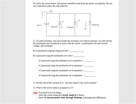 Solved Solve The Circuit Below All Answers Should Be Chegg Com