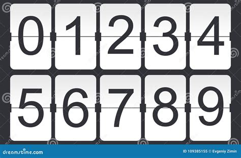 Flip Numbers Font For Time Counter Information Page Analog Countdown Font Vintage Symbols Time