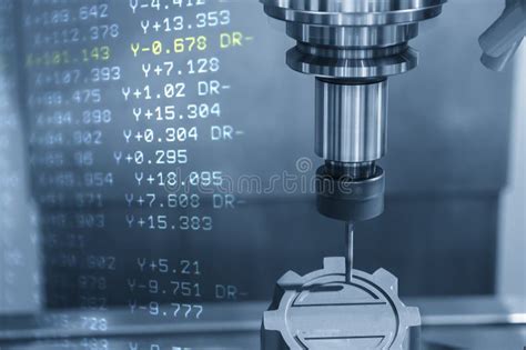 Abstract Scene The Cnc Milling Machine Cutting The Graphite Electrode Parts And G Code Data