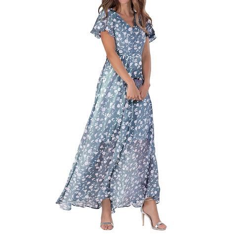 Youmylove Summer Dresses For Women Floral Maxi Dress Swing Long Dress