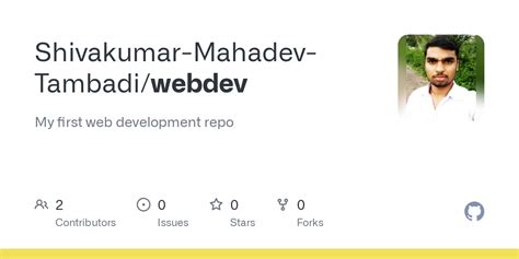 Github Shivakumar Mahadev Tambadiwebdev My First Web Development Repo