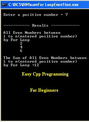 Program Sum Of Even Numbers To N C Tutorial With Basic Programs For Beginners