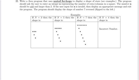 Solved 22 Write A Java Program That Uses Nested For Loops