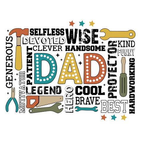 Dad Word Cloud Gang Sheet Apparel Printing Solutions