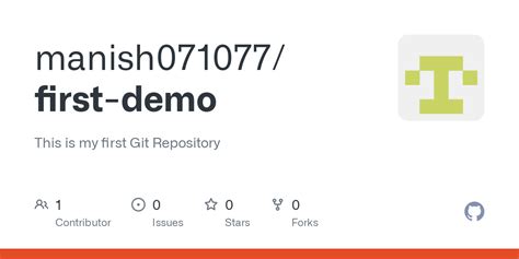 Github Manish071077first Demo This Is My First Git Repository
