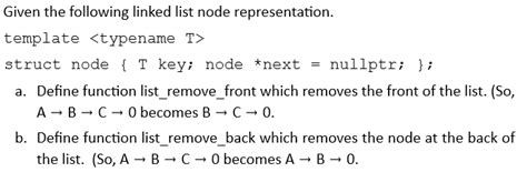 Given The Following Linked List Node Representation