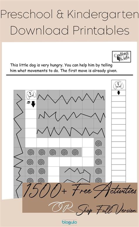 Blogulo Homeschool Kindergarten Activities Basic Coding Kindergarten Activities Printable