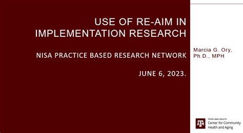 Re Aim Home Reach Effectiveness Adoption Implementation Maintenance