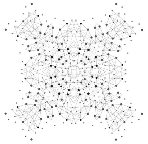 Vector Shape Molecular Structure With Lines And Dots Stock Vector