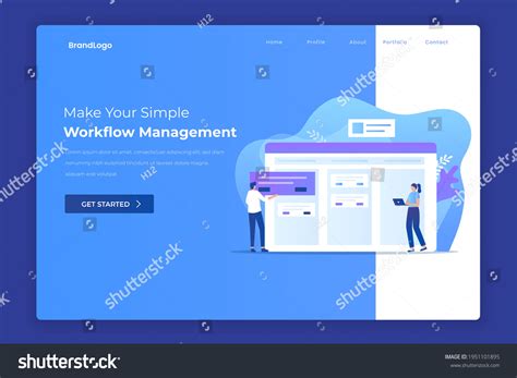 Manage Workflow Landing Page Concept Illustration Stock Vector Royalty Free 1951101895