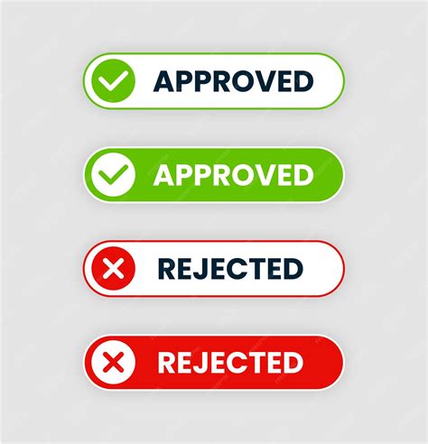 Premium Vector Set Of Approved And Rejected Button With Check Mark And Cross Mark Icon Vector