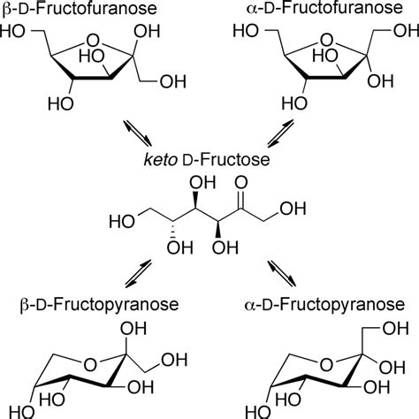 Tautomeric Forms Of D Fructose In Solution 4 Download Scientific Diagram