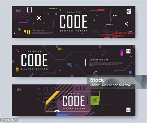 Computer Programming Banner Design With Place For Text Coding And