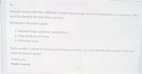 Solved Amazon Works With Four Different Vendors To Package