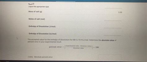 Solved Part B Data And Calculations Assigned Salt Mass Of