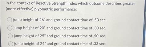 solved in the context of reactive strength index which