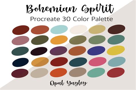 Bohemian Spirit Procreate Color Palette Afbeelding Door Opal Yagley