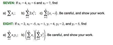 Solved SEVEN If X1 4 X2 6 And X3 7 Find A Xi B Chegg Com