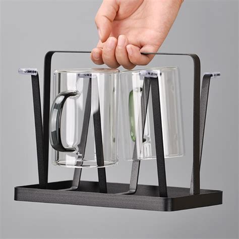 Cup Drying Rack Stand Beer Glasses Rack 6 Cup Met Grandado